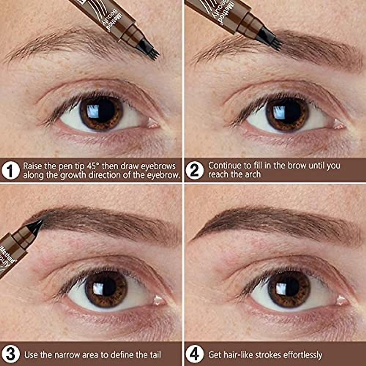 iMethod Eyebrow Pen - Upgrade Eyebrow TattooPen, Eyebrow Makeup, Long Lasting, Waterproof and Smudge-proof, Brown