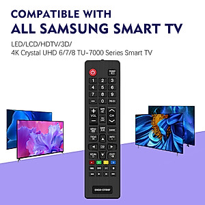 JNGKE Universal Remote Control for Only All Samsung TV, Samsung Remote for Samsung Smart TV LED LCD QLED 4K 3D Series, for All Samsung TV Remote Model Black