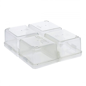 ToolTreaux Clear 4 Compartment Plastic Pop Top Storage Organizer