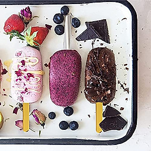 iHomeSet 30 Pcs 4.5 Inch Acrylic Popsicle Stick Reusable Cakesicle Sticks Mini Mirror Ice Cream Sticks for Candy Ice Creamsicle DIY, Multicolor