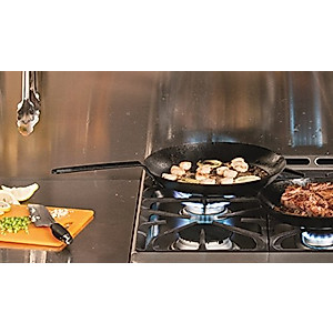 Lodge CRS12 Carbon Steel Skillet, Pre-Seasoned, 12-inch & Manufacturing Company GL12 Tempered Glass Lid, 12", Clear