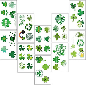 St. Patrick's Day Green Shamrock Tattoos Irish Shamrock Tattoos for Party Parade Family School