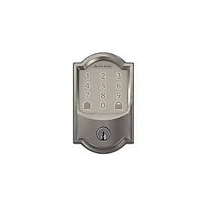 Schlage Encode Smart Wi-Fi Deadbolt with Camelot Trim in Satin Nickel