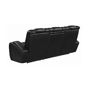 Coaster Furniture Delange Reclining Power Sofa with Adjustable Headrests and Storage in Armrests Black 601741P