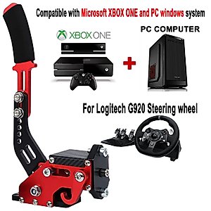 Obokidly Upgrade USB Handbrake Support G920 Compatible With XBOX ONE/XBOX ONE S For Simracing Game Sim Rig ; And Suitable For PC (Red-2)