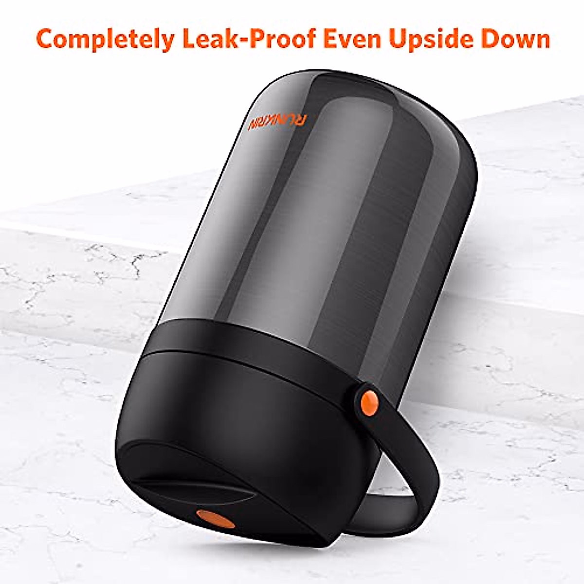 Runkrin Insulated Food Jar 64oz for Hot Food 6 Hours, 3 Tiers Leak-Proof Stackable Thermal Lunch Box Containers, Stainless Steel Vacuum Soup Storage for Men Women