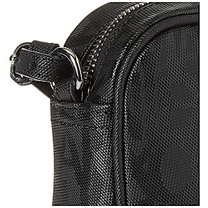 A|X Armani Exchange Women's Allover Logo Fabric Camera Case Bag, Black/Magnesium, OS