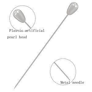 100 Pcs Corsage Pins Teardrop Pearl Pins Sewing Wedding Bouguet Pins for DIY Jewelry Making Sewing Wedding Flower Decorations(2 Inch)