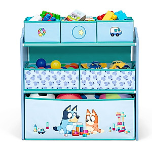 Delta Children - Bluey Design & Store 6 Bin Toy Storage Organizer - Greenguard Gold Certified, Blue
