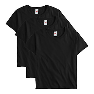 Hanes Essentials Oversized T-Shirt Pack, Cotton Tee for Women, Relaxed Fit, 3-Pack, Black