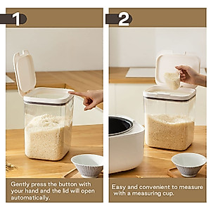 LivLab Flour Container - 5.5 L /5.81qt/5kg Large Flour Dispenser Keep Your Flour Fresh and Dry Easily with Kitchen Essential