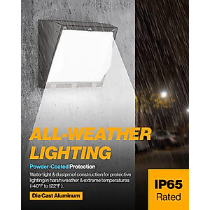 Sunco 80W LED Wall Pack Outdoor Industrial Dimmable Waterproof Commercial Grade Security Warehouse Super Bright Parking Lot, Selectable CCT 3000K/4000K/5000K, 7600 Lumen, AC120-277V