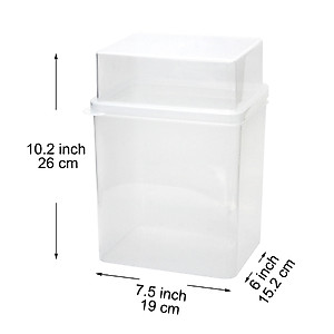 Youngever 2 Pack Plastic Sugar Keeper 5LB, Clear Flour Storage Container, Large Plastic Food Storage Containers