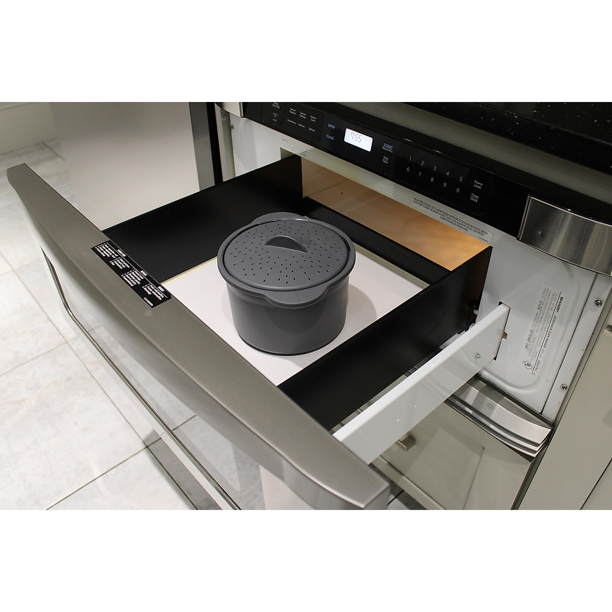 Dependable Industries Inc. Essentials Multi Use Microwave Rice and Grain Cooker Vegetable Steamer with Mixing Serving Paddle and Measuring Cup BPA Free 2.7L