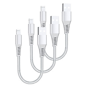 iPhone Charger, [MFi Certified] Lightning Cable 3Pack 8inch Nylon Braided iPhone Charger Cable 2.4A Short USB Fast Charging Data Sync Transfer Cord for iPhone 14 13 12 11 XS XR X 8 7 iPad iPod