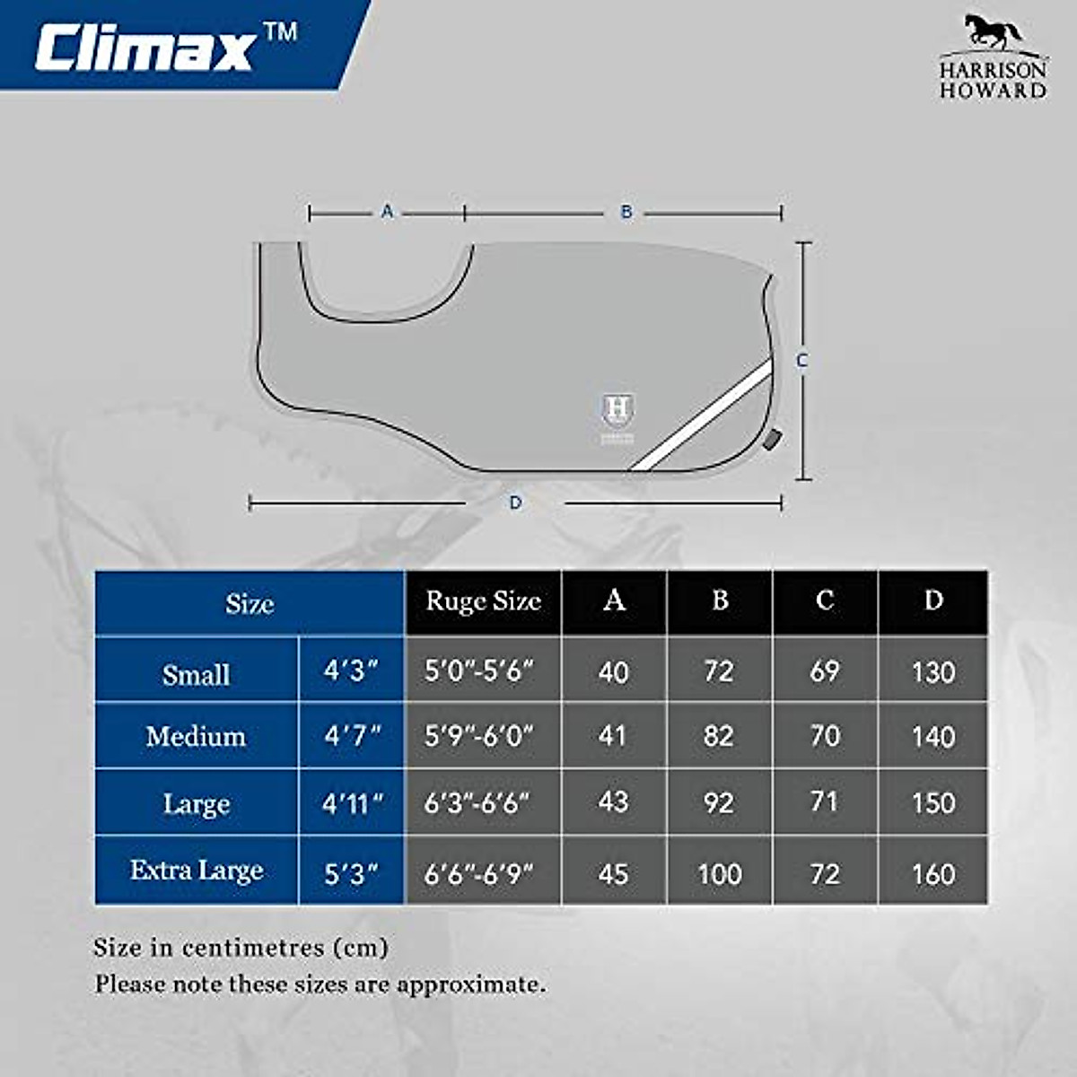 Harrison Howard Climax Exercise Sheet Competition Rug Fleece Waterproof Hi-Vis Lining Black Large