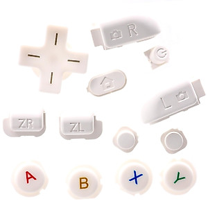 Deal4GO ABXY L R ZL ZR Home Start Power Select D-pad Buttons Set Replacement for New Nintendo 3DS XL/LL Console (White)