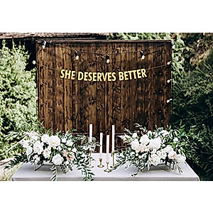 She Deserves Better Gold Glitter Banner - Bachelor Party Decorations, Ideas, Supplies, Gifts, Jokes and Favors