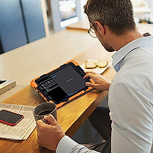 Case for Samsung Galaxy Tab Active 3 8" T570 T575 T577, Heavy Duty Shockproof Rugged 3 Layer Kids Durable Case with 360 Swivel Kickstand, Shoulder Strap & Hand Strap