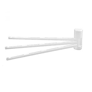 uxcell Rotation Towel Rack Bathroom Swivel Towel Bar 3 Multi Fold-able Arms Rotation Organizer Swing Towel Shelf Space Saving Hanger Kitchen Hand Towel Holder White