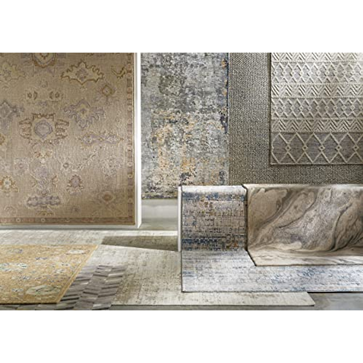 Mark&Day Area Rugs, 8x10 Keynsham Modern Charcoal Area Rug, Grey Ivory Carpet for Living Room, Bedroom or Kitchen (8' x 10')