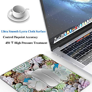 Cute Succulents Mouse Pad, Natural Plants Mousepad for Design, Anti-Slip Rubber Base Wireless Mouse Pads for Laptop