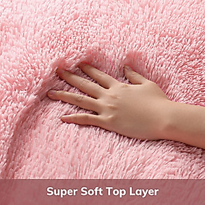 Ophanie Light Pink Area Rugs for Bedroom Girls, 4x6 Kids Fluffy Fuzzy Furry Shag Carpet, Plush Soft Cute Baby Shaggy Bedside Indoor Floor Rug for Teen Dorm Home Decor Aesthetic, Nursery