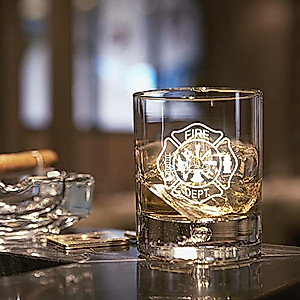 AGMdesign, Double sided Good Day Bad Day Don't Even Ask Fire Department Firefighter Whiskey Glasses, Whiskey Lovers Gifts for Him, Fire Department, Firefighters
