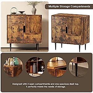 Mepplzian Buffet Cabinet with Storage Mid Century Sideboard Cabinet with 2 Doors Farmhouse Sideboard for Dining Room Kitchen Buffet Cabinet with Hutch Rustic Wooden Cabinets for Storage