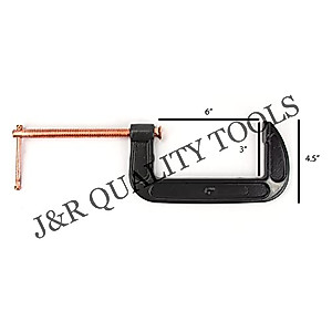 VCT 4 Pack 6" Inch C-Clamp w/ Iron Body & Copper Plated Steel Screw C-Clamp…