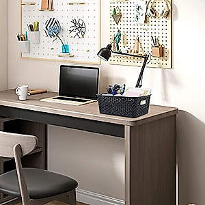 Hommp 6-Pack Woven Plastic Storage Basket, Black