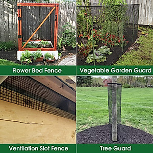 HOPERAN 1/2 inch Black Hardware Cloth, 36 x 50 Ft, 19 Gauge, Black PVC Coated, Welded Wire Mesh Roll for Chicken Coop and Garden Fencing