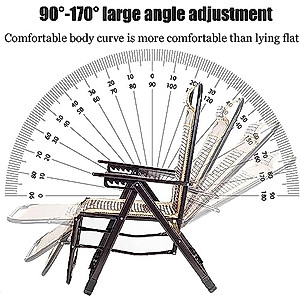 RUVOO Zero Gravity Chair Lounge Chair Bamboo Chair Folding Recliner Lunch Break Nap Backrest Seat Home Leisure Portable Adjustable Armchair for Beach Garden Folding Recliner Chair Patio Lounge Chair