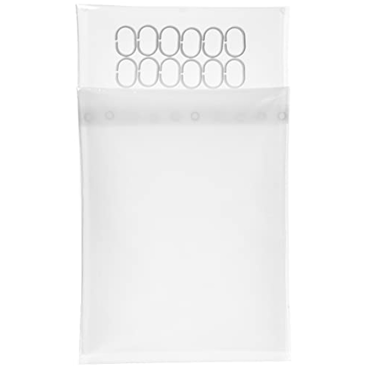 Amazon Basics Water Resistant 8-Gauge PEVA Shower Curtain Liner with Metal Grommets and Plastic Shower Hooks - 72" x 72", White