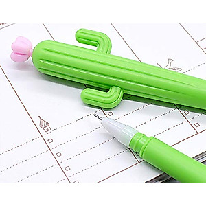 Cactus Shaped Rollerball Pen Cute Creative 0.5 mm Black Ink Gel Pens For Student and Office 12 Pieces by Meiso