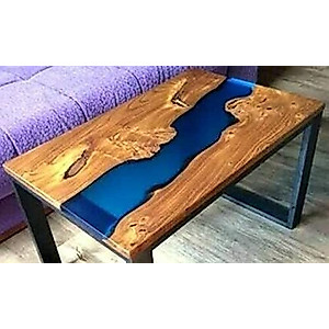 Epoxy Table, Epoxy Resin River Table, Live Edge Wooden Table, Natural Wood,Dining table, Natural Epoxy Table, Resin Table 54x27 inch