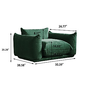 TIFLON Modular Sectional Sofa,50inch Minimalist Sofa Couch,Convertible Couch, Chenilleyarn 1 Seat Modern Living Room Sofa Sets for Office House-Green