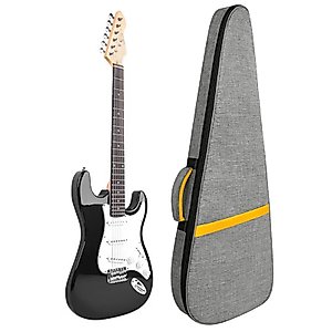 LETSROCK Electric Guitar Gig Bag, 39 Inch Electric Guitar Case with 0.5 Inch Thick Padding with Carry Handle, Pocket & Neck Strap Electric Guitar Bag Gray
