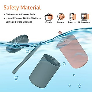 Mintlyfe Toddler Straw Cup, 100% Food Grade Silicone Training Cup for Baby, 2Pack Trainer Cup Toddler Training Straw Cup for Boys and Girls, Unbreakable (Sage/Ether)