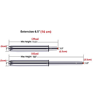 6.5" Long Stroke Adjustable Gas Lift Cylinder for Office Chair Stool Replacement, Tall Hydraulic Pneumatic Cylinder Shock Piston Universal Size Heavy Duty