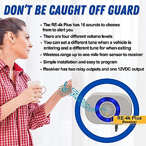 Dakota Alert Long Range Driveway Alarm Motion Detector - DCMA-4k Plus One Mile Wireless Range Alarm System - DCMT-4000 Transmitter & RE-4k Plus Receiver-Use Outdoors, Driveways, Entrances & Backyards