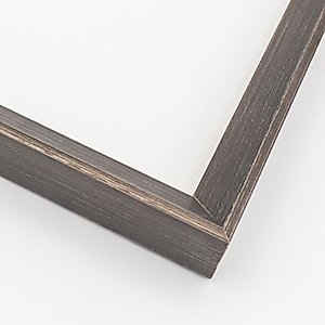 11x36 Frame Black & Silver Solid Wood Picture Frame Width 0.75 Inches | Interior Frame Depth 0.75 Inches | Calvin Contemporary Photo Frame Complete with UV Acrylic, Foam Board Backing & Hanging
