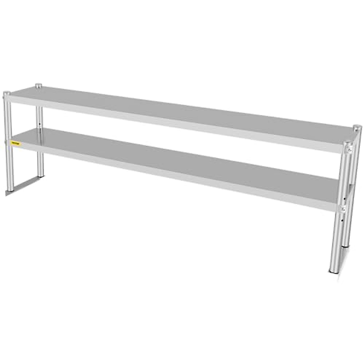 VEVOR Double Overshelf, Double Tier Stainless Steel Overshelf, 72 in Length x 12 in Width Double Deck Overshelf, Height Adjustable Overshelf for Prep & Work Table in Kitchen, Restaurant and Workshop