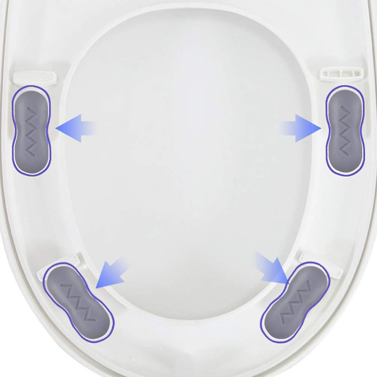 DOITOOL 12 Pieces Replacement Toilet Seat Bumpers for Bidet with Strong Adhesive Universal Toilet Seat Buffer (White)