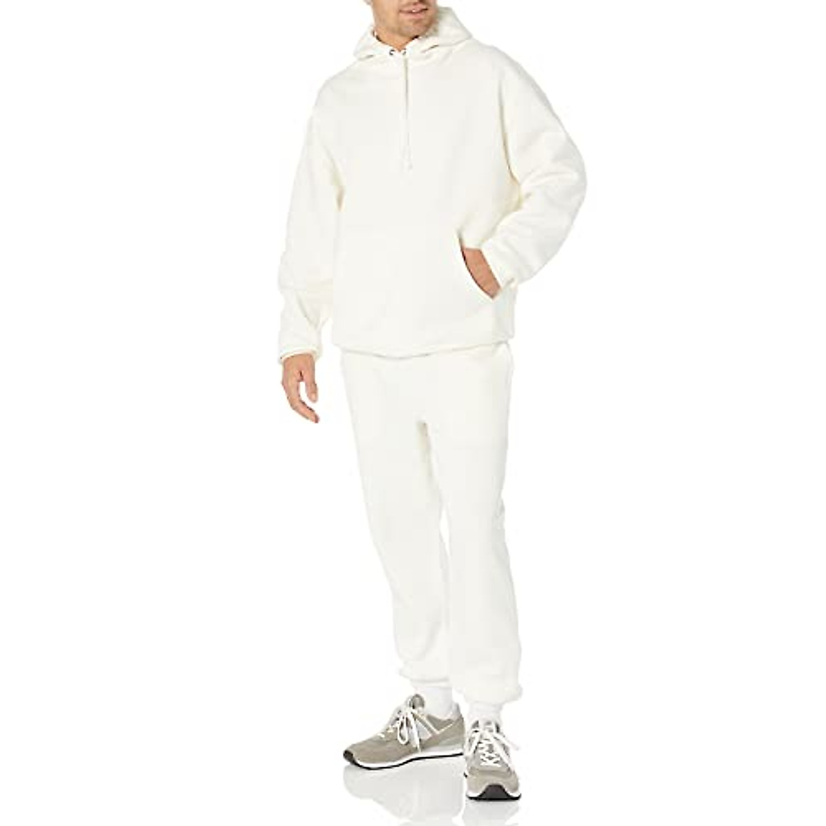 Amazon Essentials Men's Oversized-Fit Hoodie (Available in Big & Tall), Eggshell White, X-Large