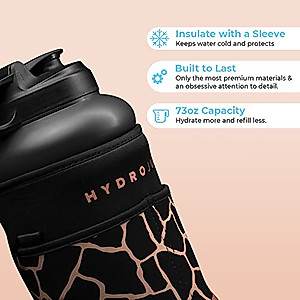 HydroJug Half Gallon Water Bottle 73oz - Refillable, Reusable Jug With Carry Handle - Leakproof Guarantee - Great For On-The-Go Hydration - Dishwasher Safe, BPA Free