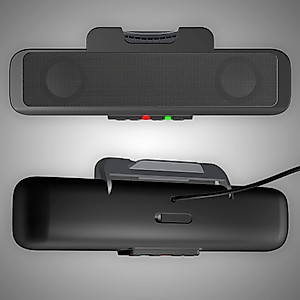 Cyber Acoustics USB Speaker Bar (CA-2890) – Stereo USB Powered Speaker, Easily Clamps to Monitor, Convenient Controls