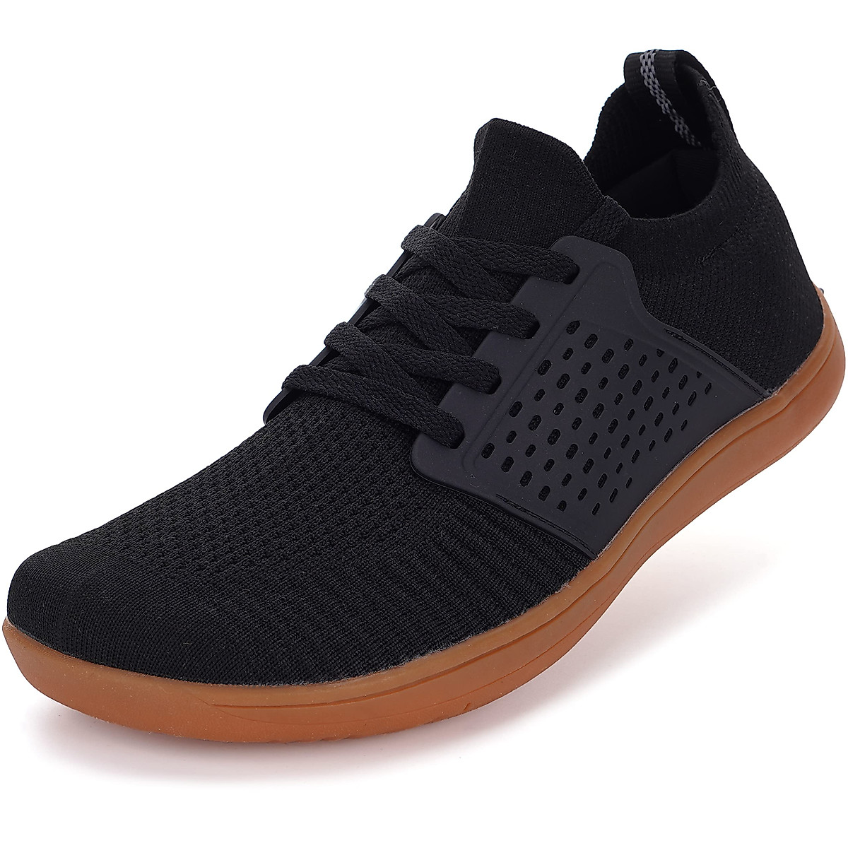 WHITIN Men's Extra Wide Width Toe Box Trail Running Shoes Minimalist Barefoot Sneakers Size 11W Gym Zero Drop Treadmill Weightlifting BlackGum 44