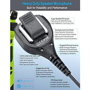 commountain Speaker Mic for Motorola Radios RDU2020 RDU2080D RDU4100 RDU4103 RDU4160D RDU4163D RDV2020 RDV2080D RDV5100 RMM2050 RMU2040 RMU2043 RMU2080 RMU2080D RMV2080, Shoulder Microphone