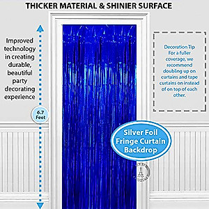 Blue Birthday Decorations Backdrop Curtains for Birthday Backdrop Party Decorations, Fringe Backdrop, Blue Backdrop, Photo Booth Backdrops, Streamers Birthday Decorations, Blue Party Decorations Boys
